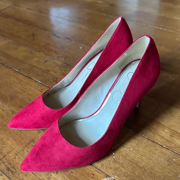 Jessica Simpson | Shoes | Jessica Simpson Red Velvet Pumps Size 65 ...